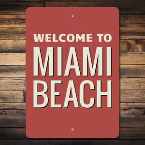 Miami Beach Sign, Custom Beach Decor, Welcome Beach Sign, Beach Welcome ...