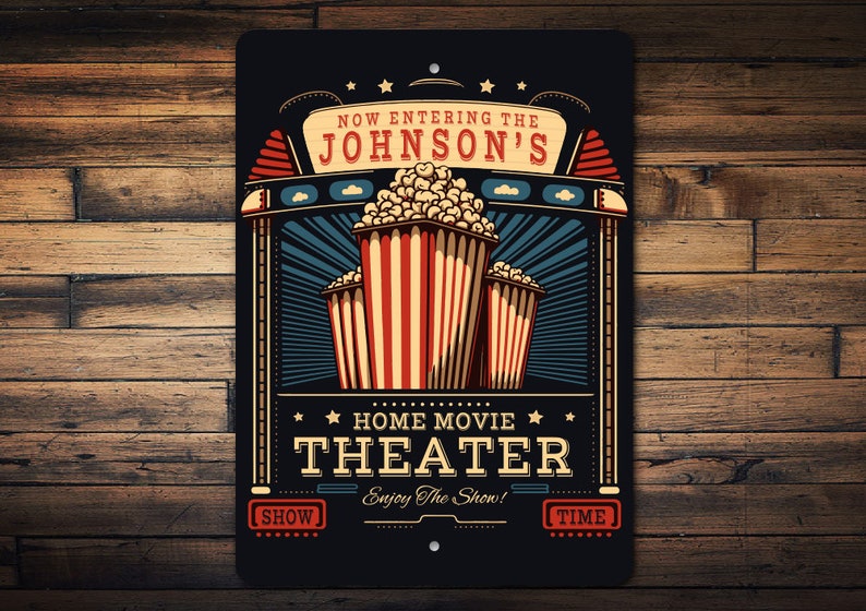 Vintage Movie Sign Home Theater Sign Custom Theater Gift - Etsy