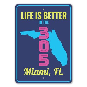305 Miami Life, 305 Sign, Life in the 305, Miami Life, Miami Decor Sign ...