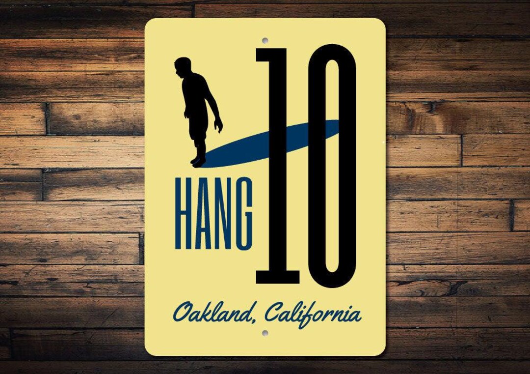 Hang Ten Sign, Hang 10 Sign, Hang Ten Decor, Surfer Gift, Custom ...