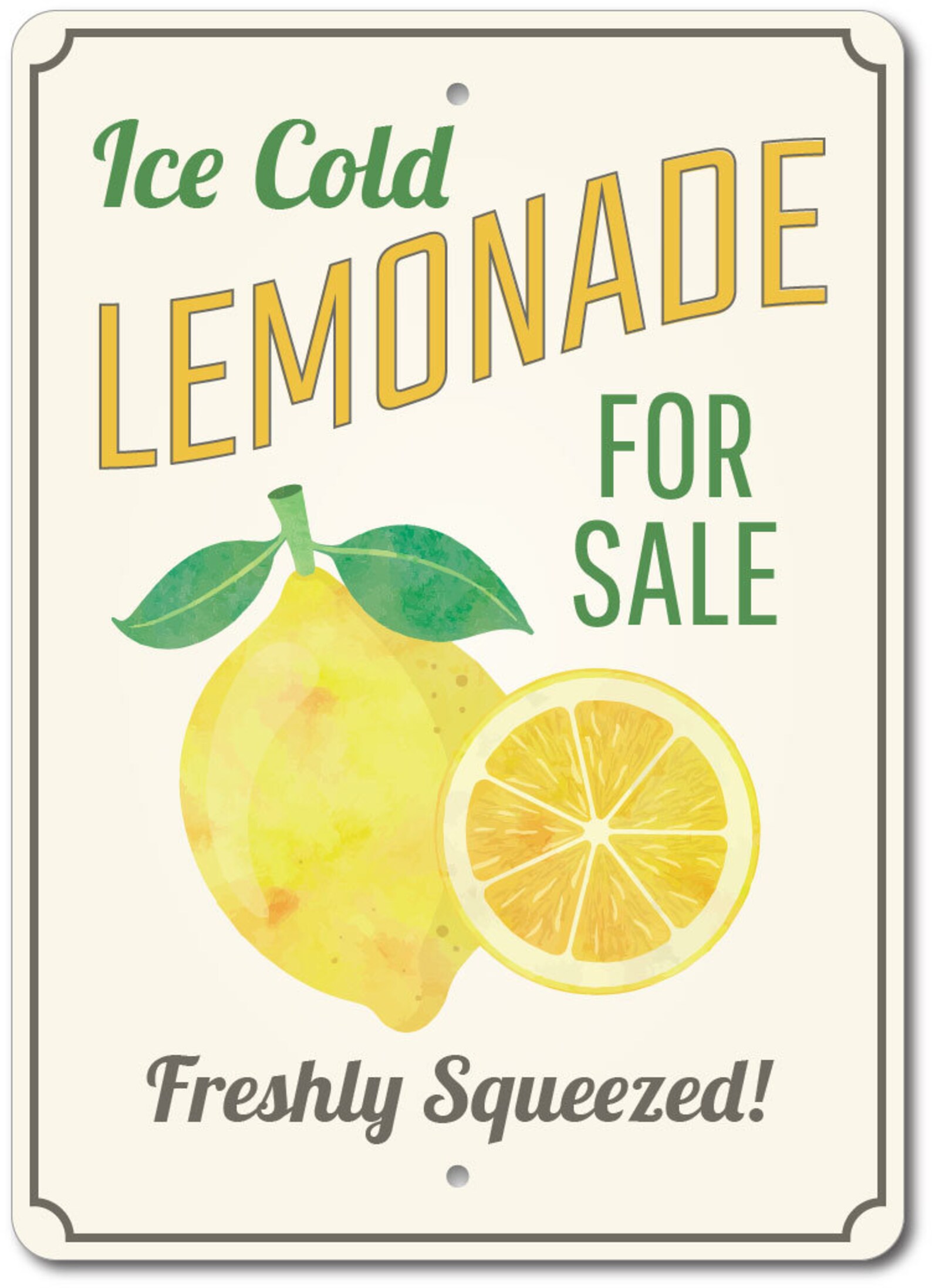 Lemonade Decor Ice Cold Lemonade Sign Lemon Decor Lemon - Etsy