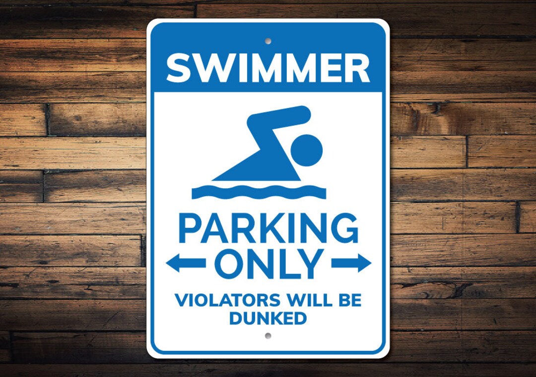 Swimmer Parking Sign, Swimmer Gift, Swimmer Sign, Swimming Decor, Swim ...