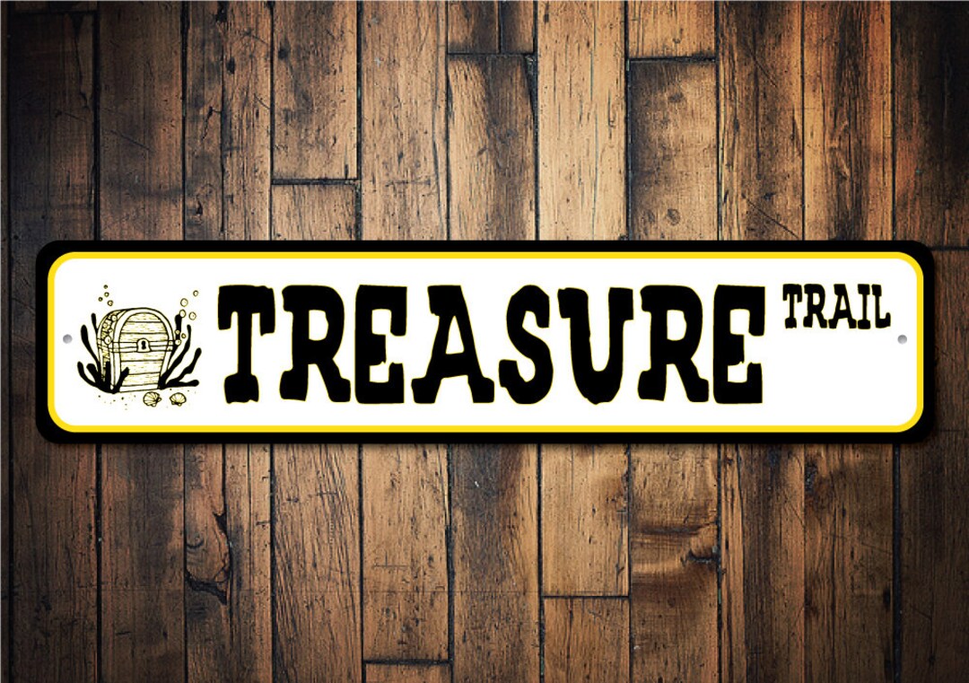Treasure Trail Sign, Treasure Decor, Pirate Decor, Kid Beach Room ...