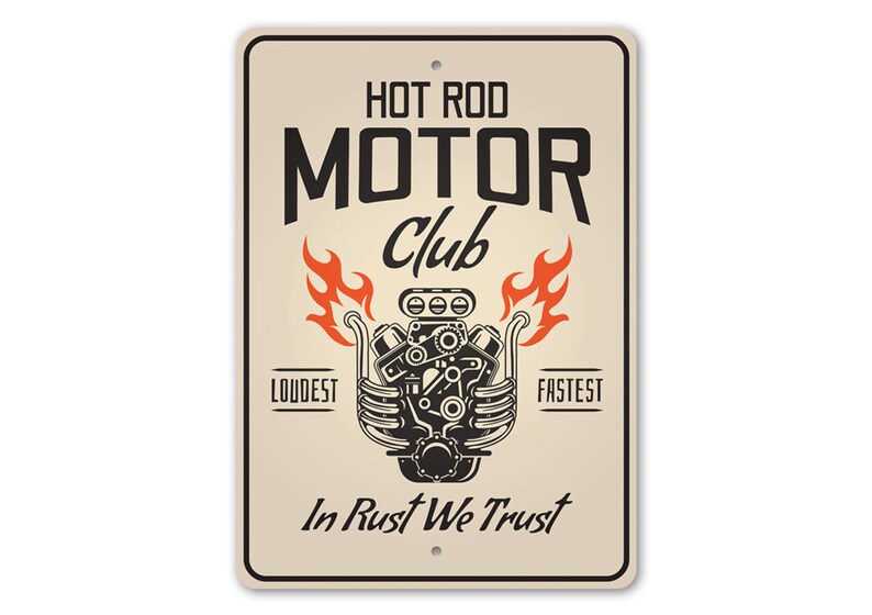 Hot Rod Motor Club Engine Sign Hot Rod Sign Car Man Cave - Etsy