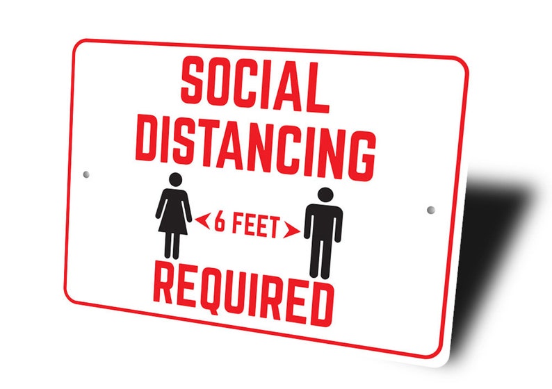 Social Distance Required 6 Feet Apart Sign 6 Feet Distance | Etsy