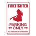 Firefighter Parking Sign Firefighter Sign Gift for Fireman - Etsy
