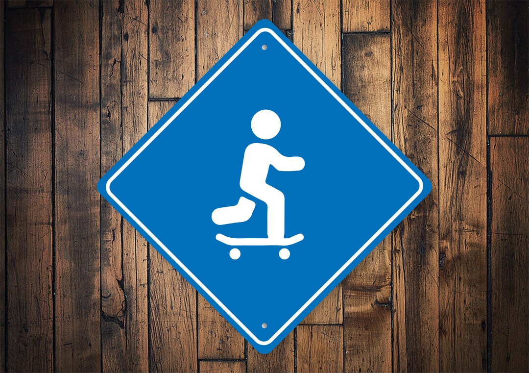 Skateboarder Crossing Sign, Skateboard Crossing, Kid Skater Crossing ...