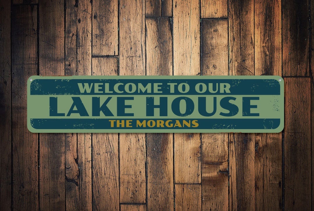 Lake House Sign, Personalized Welcome Sign, Lake House Decor, Custom ...
