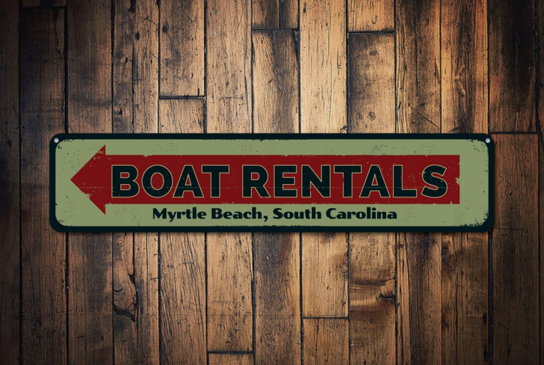 Boat Rentals Sign, Personalized Directional Arrow Sign, Custom Beach ...