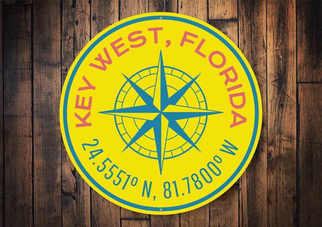 Key West Florida Sign, Florida Decor, Round Decor, South Florida Sign ...