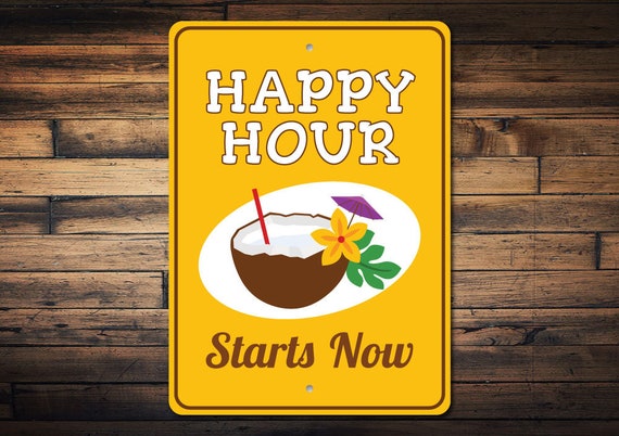 Happy Hour Decor Happy Hour Sign Beach Bar Decor Day | Etsy