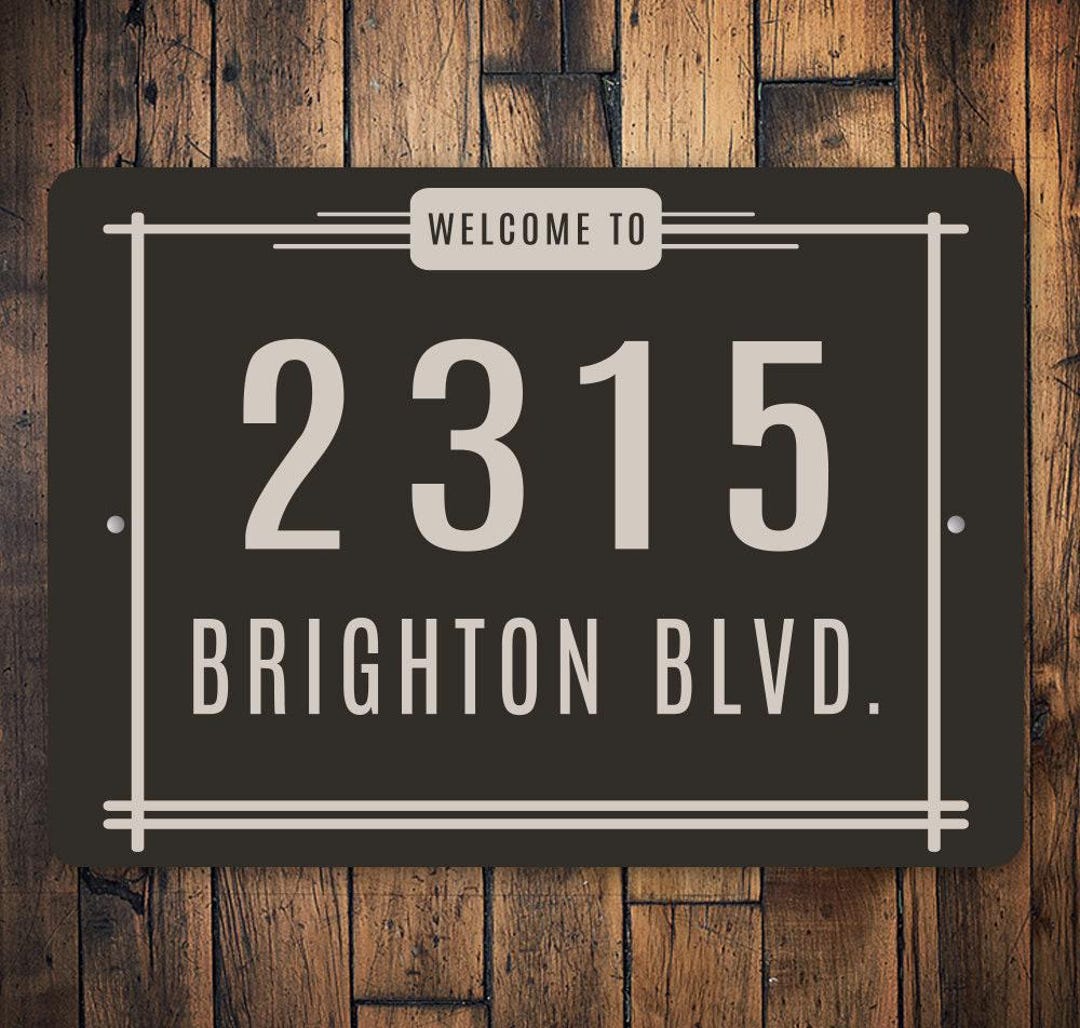 Retro House Sign, House Number Sign, Retro Number Sign, Retro House ...