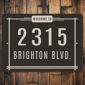 Retro House Sign, House Number Sign, Retro Number Sign, Retro House ...