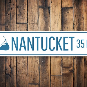 Nantucket Distance Sign, Nantucket Destination, Nantucket Island, Metal ...