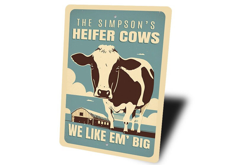 Heifer Cow Sign Family Cow Barn Sign Custom Cow Sign Decor - Etsy