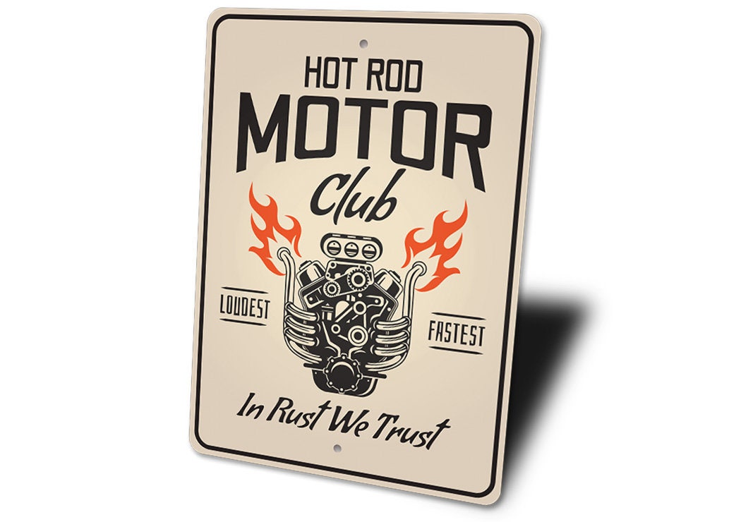 Hot Rod Motor Club Engine Sign Hot Rod Sign Car Man Cave - Etsy