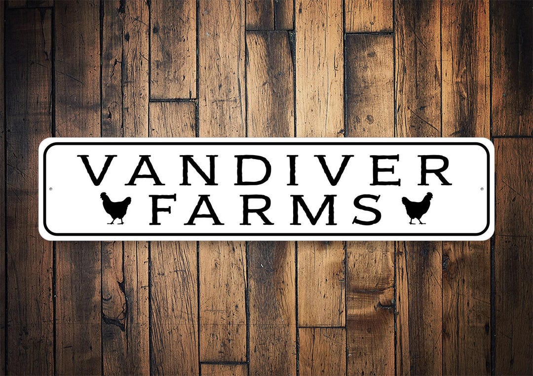 Simple Farm Sign, Family Name Farm Sign, Custom Name Gift, Chicken Farm ...