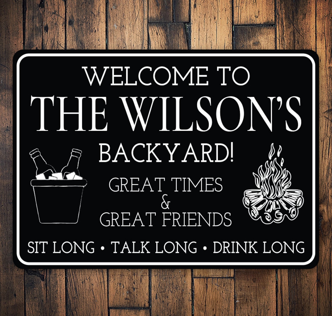 Family Backyard Sign, Outdoor Family Sign, BBQ Backyard, Backyard ...