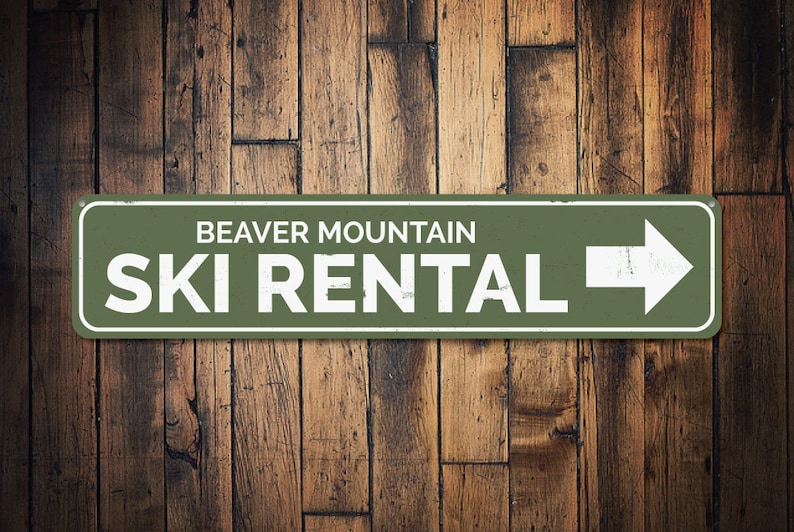 Ski Rental Arrow Sign Personalized Mountain Location Name - Etsy