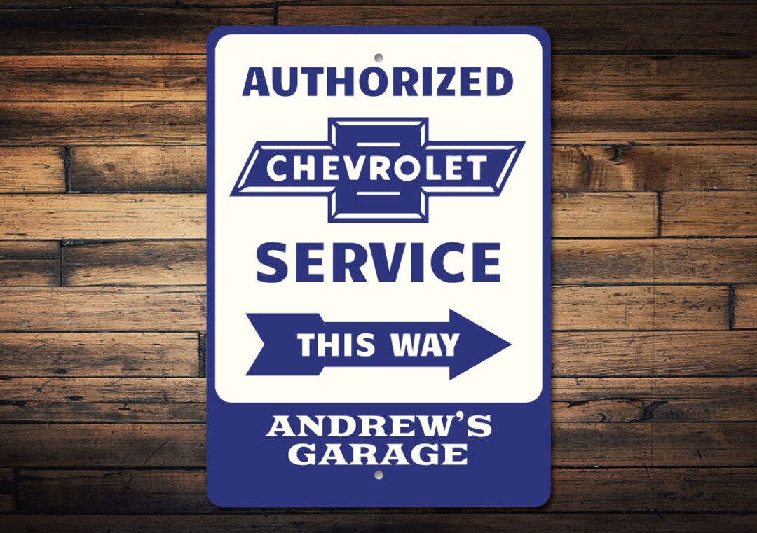 Service Garage Sign, Chevrolet Sign, Chevrolet Gift, Custom Sign for ...