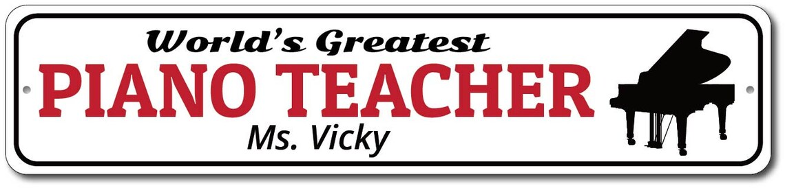 Piano Teacher Sign Gift for Teacher Piano Sign Music Lover | Etsy