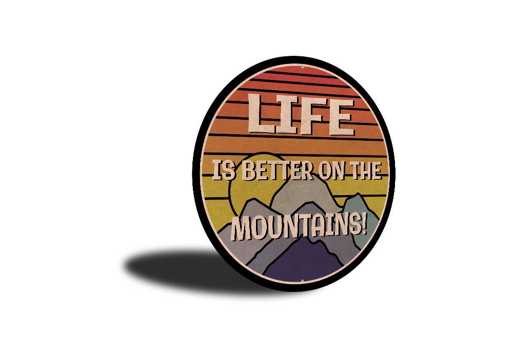 Life on Mountain Sign Mountain Climbing Sign Mountain Decor - Etsy