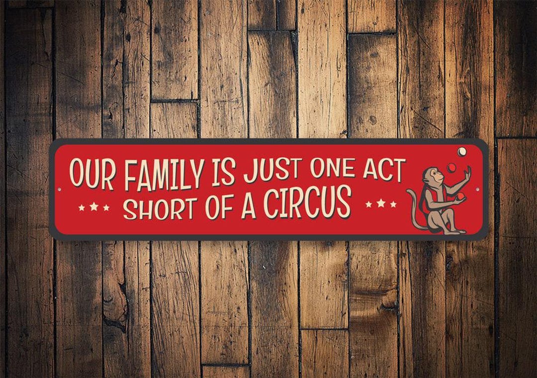Family Circus Sign, Funny Family Sign, Family Room Decor, Circus Home ...