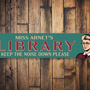 School Library Sign, Custom Library Sign, Librarian Sign, Librarian ...