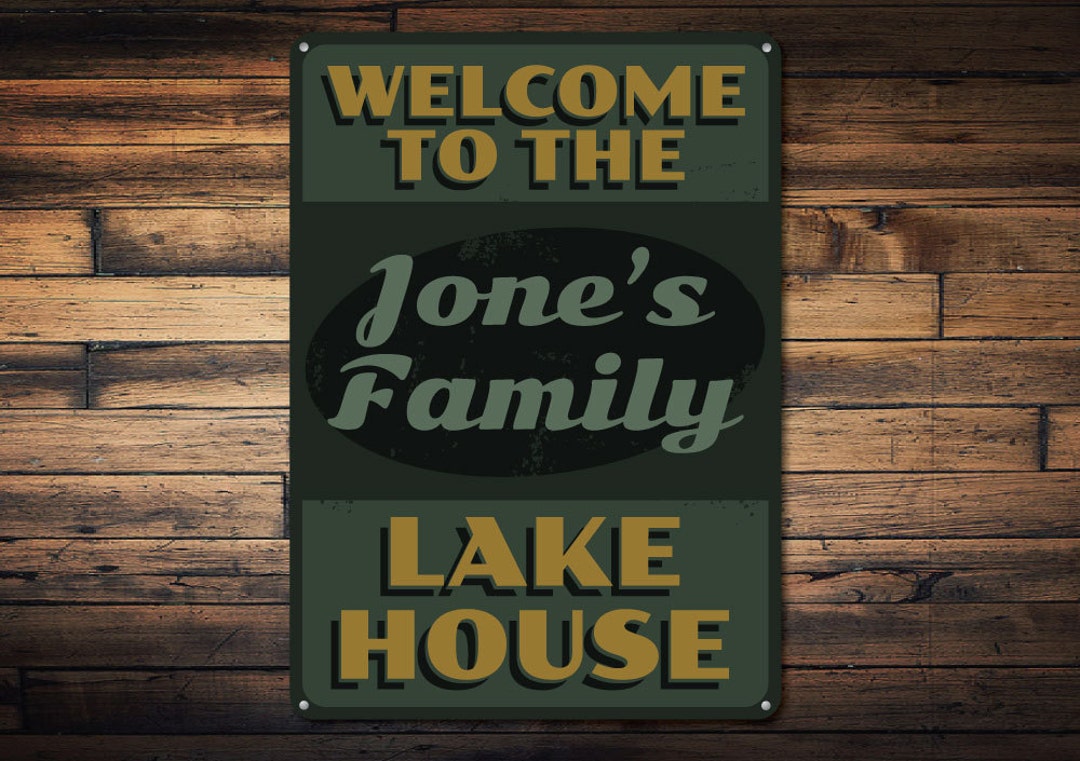 Lake House Sign, Custom Welcome Sign, Lake House Decor, Family Name ...