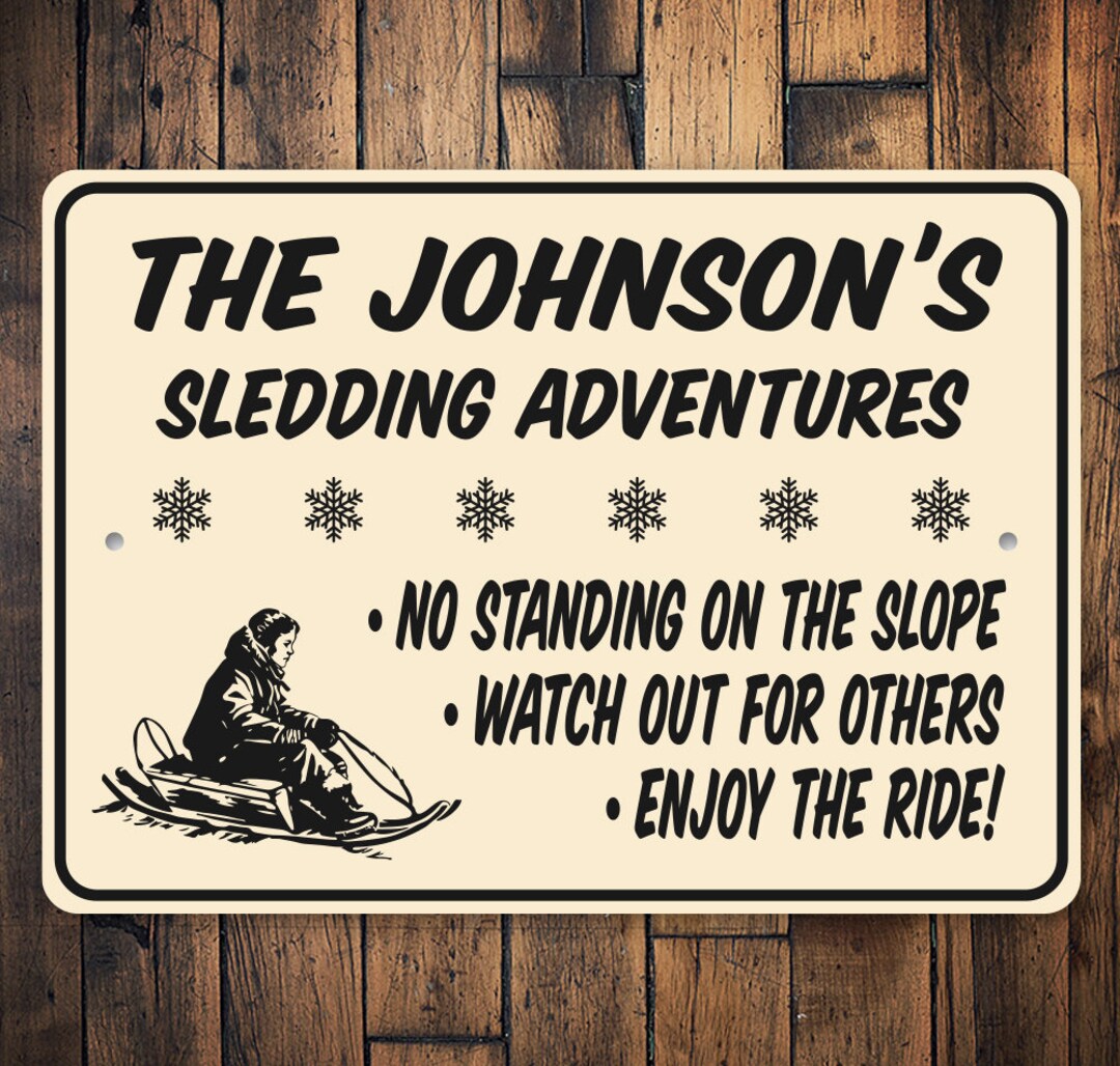 Home Sledding Sign, Sledding Rules Sign, Sledding Decor, Kid Sledding ...