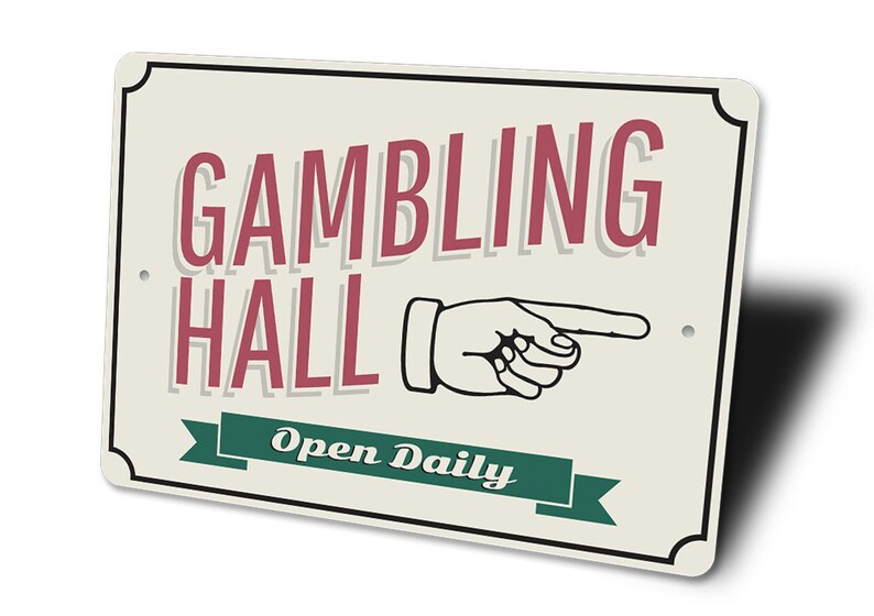 Gambling Hall Sign Open Daily Gambling Poker Lounge Decor - Etsy