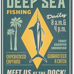 Swordfish Sign, Deep Sea Fishing Sign, Fishing Lover Gift, Fisherman ...