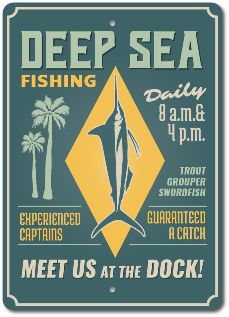 Swordfish Sign Deep Sea Fishing Sign Fishing Lover Gift - Etsy