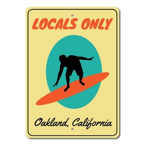 Surfer Sign, Locals Only Sign, Surfer Gift, Surfer Decor, Surfing Sign ...