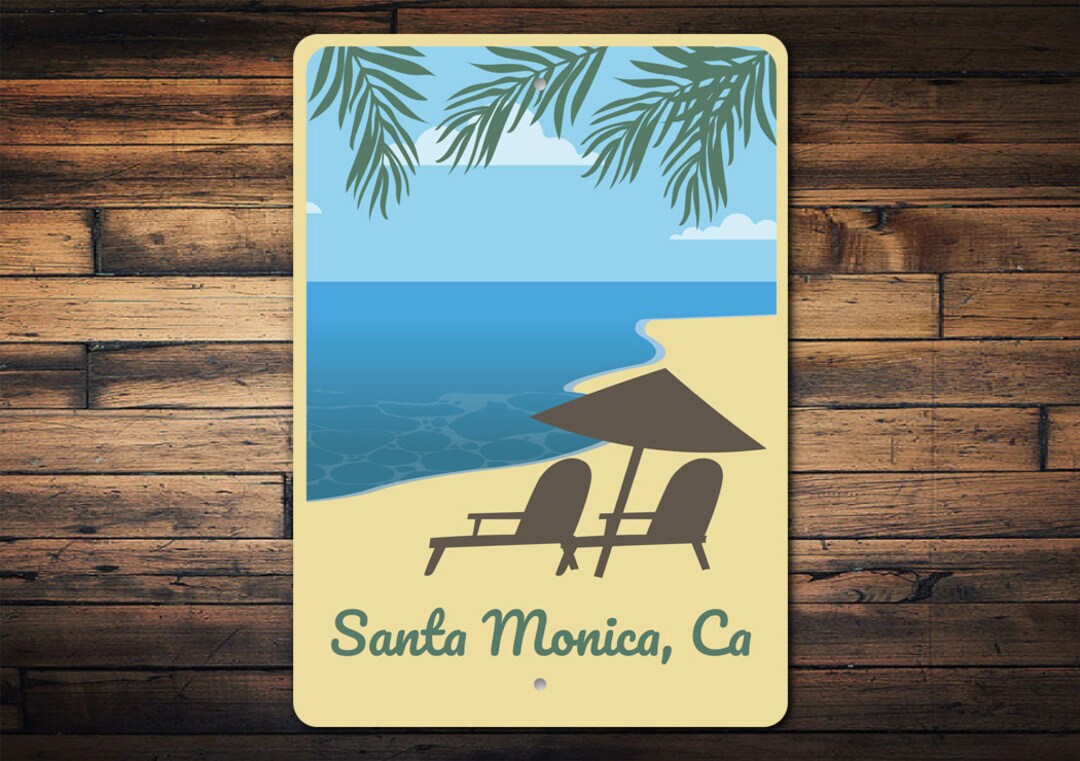 Santa Monica Sign, Custom Beach Sign, California Decor, Santa Monica ...