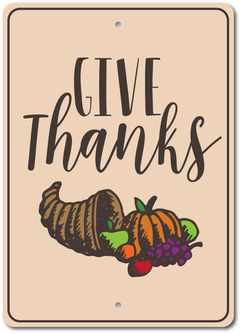 Give Thanks Sign Cornucopia Sign Give Thanks Decor - Etsy