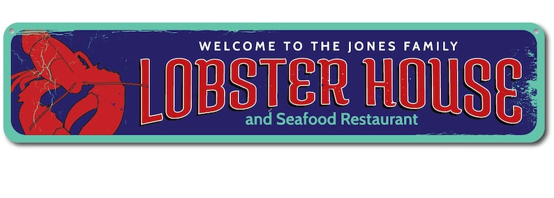 Lobster House Sign Personalized Welcome Seafood Restaurant | Etsy