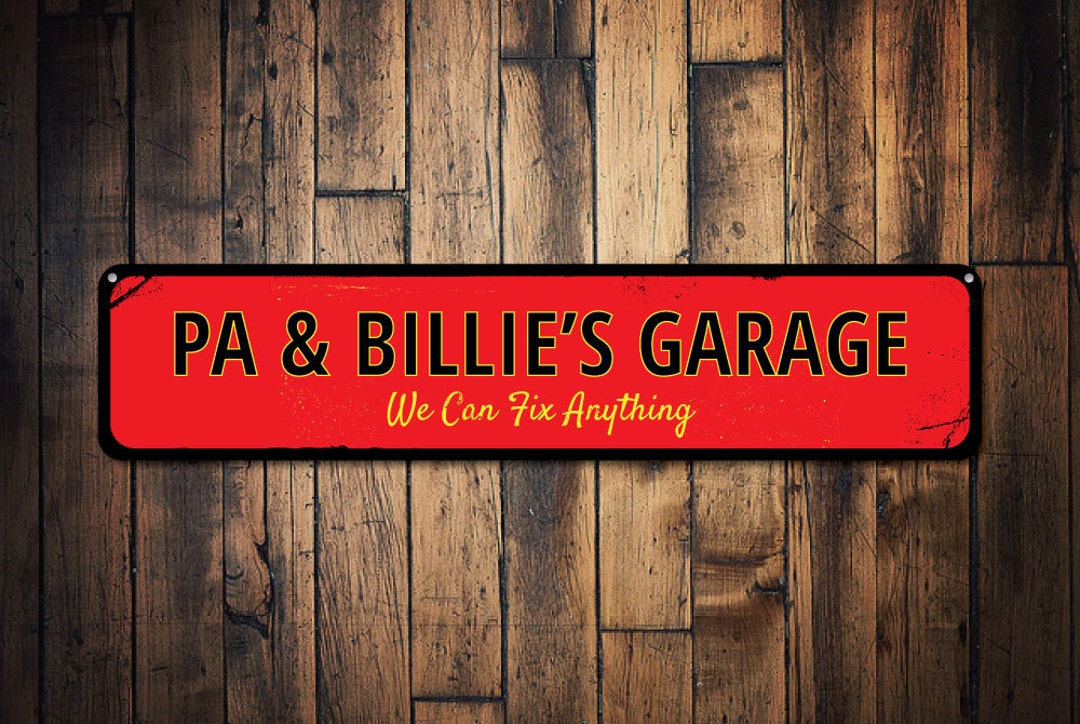 Garage We Can Fix Anything Sign, Personalized Mechanic Name Sign ...