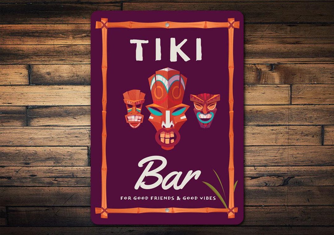 Tiki Bar Sign, Hawaiian Pub Sign, Tiki Bar Decor, Beach Hut Wall Decor ...