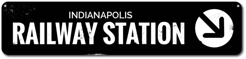 Railway Station Sign Personalized Train Arrow Sign Train | Etsy