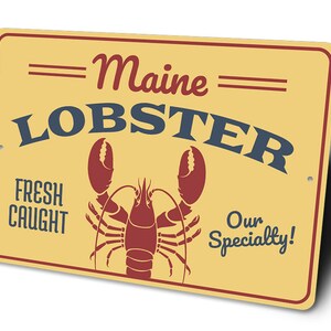 Maine Lobster Sign, Fresh Lobster Sign, Lobster Decor, Maine Sign Decor ...