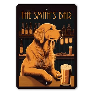Personalized Bar Sign, Golden Retriever Owner, Dog Lover Gift, Unique ...