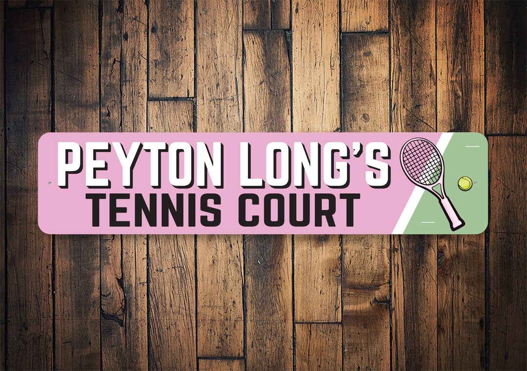 Retro Tennis Court Sign, Custom Tennis Gift, Tennis Player Gift, School ...