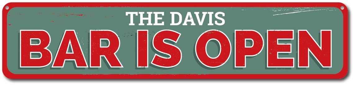 Bar is Open Sign Personalized Family Name Sign Family Home | Etsy