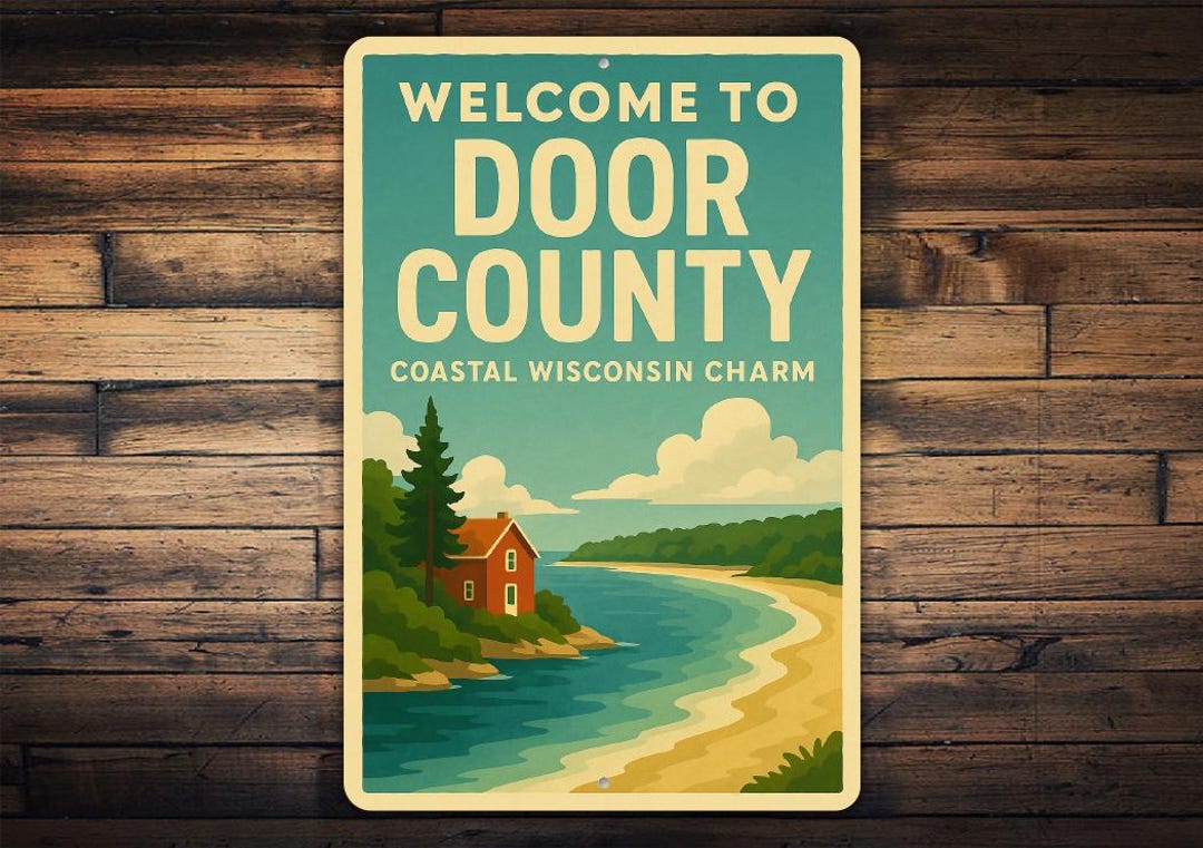 Welcome to Door County Metal Sign – Coastal Wisconsin Charm Wall Art ...