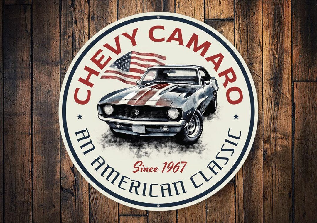 Chevy Camaro Sign, American Classic Camaro, Classic Camaro, Vintage ...