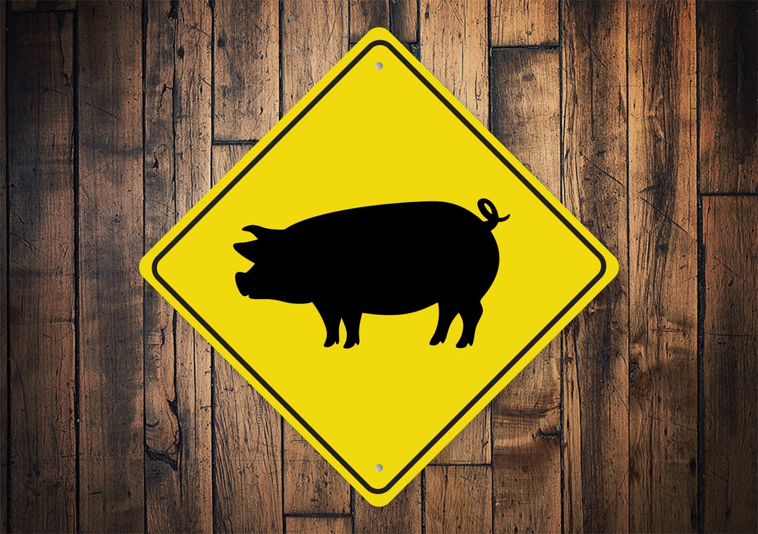 Pig Crossing Sign, Pig Crossing, Pig Crossing Diamond Sign, Pig, Sign ...