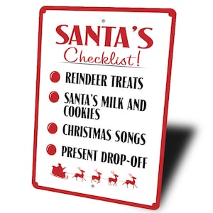 Santas Checklist Sign Check List for Santa Santa Home Decor - Etsy