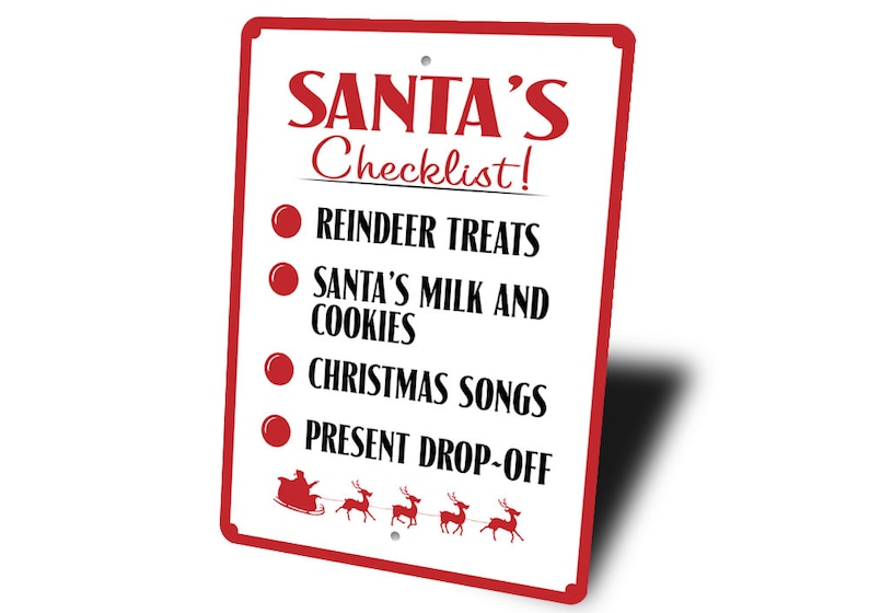 Santas Checklist Sign Check List for Santa Santa Home Decor - Etsy