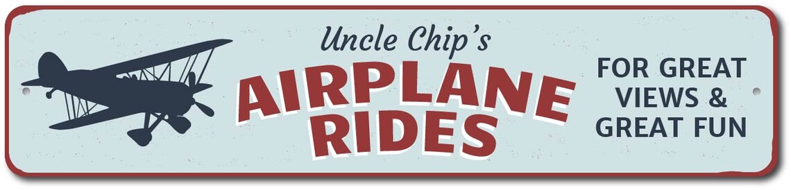 Airplane Rides Sign Custom Pilot Name Gift Personalized - Etsy